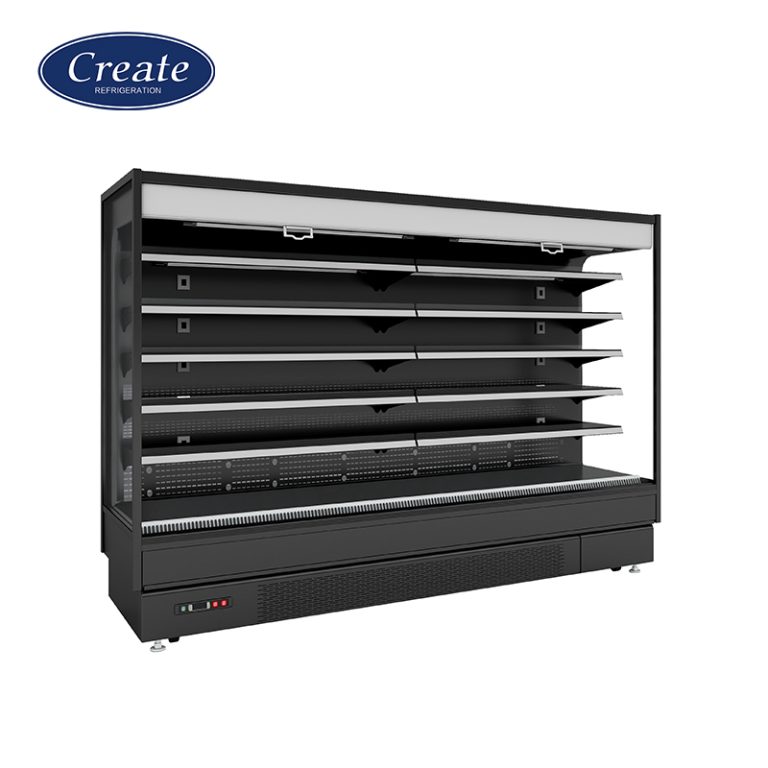 Commercial Showcase Multideck Open Chiller Supermarket Display Upright Air Curtain Display ...