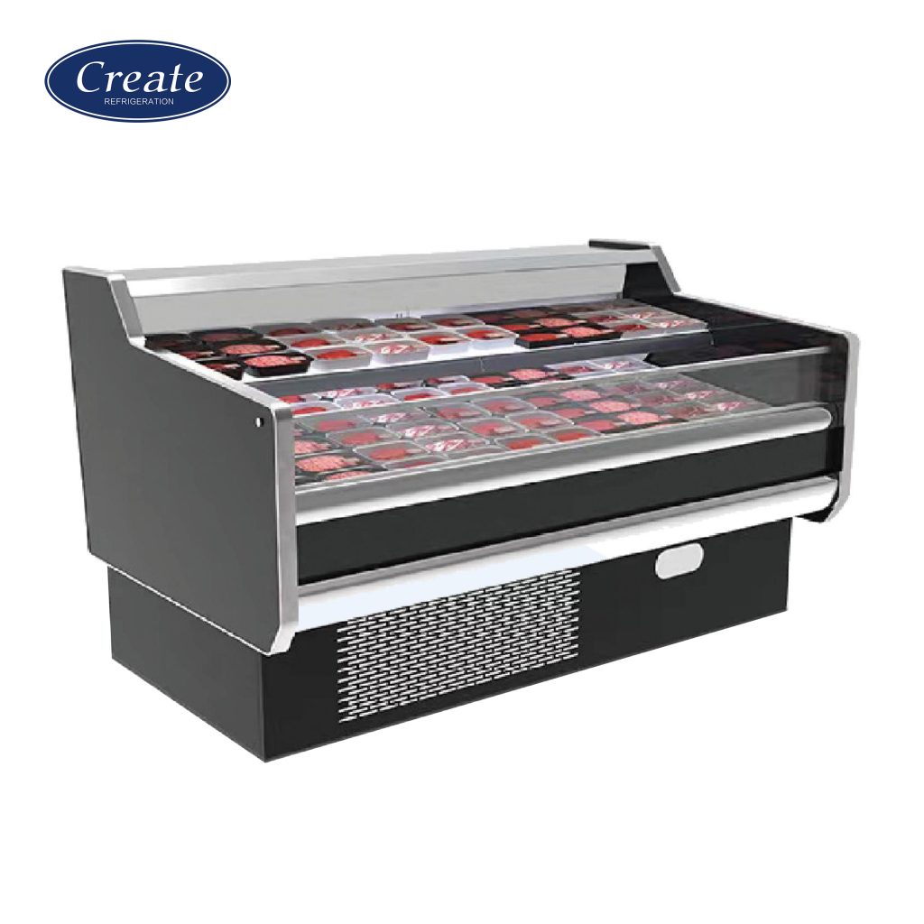 Plug ln Supermarket Double Layer Meat Display Chiller Refrigerator Self ...
